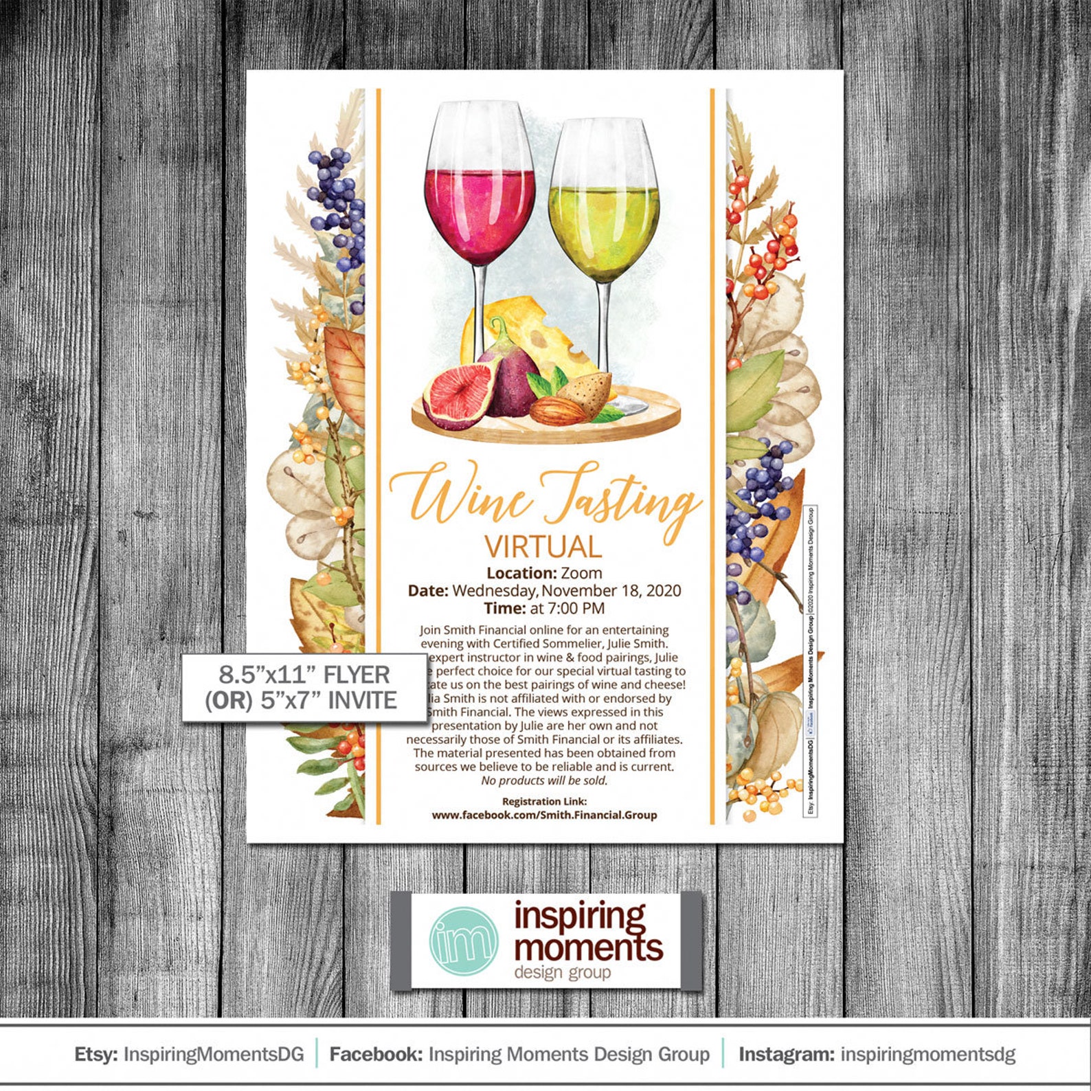 Wine Tasting Sip and Shop Event Flyer Printable Fall - Etsy