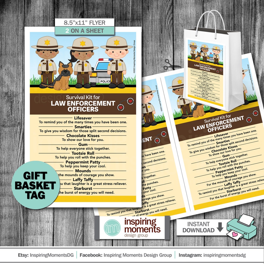 Police Appreciation Candy Poem Bag Tag: Law Enforcement Gift (instant ...