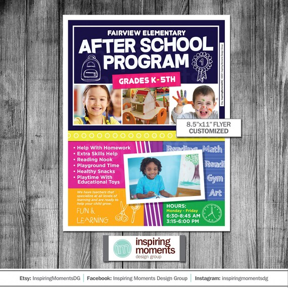 Before and After Care Flyer Printable Child Care - Etsy Singapore