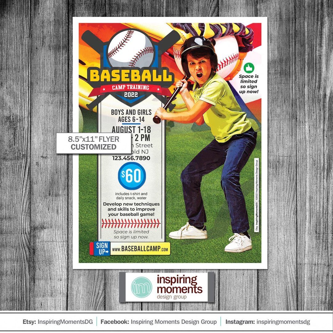 Baseball Camp Event Flyer Printable, Little League, Softball ...