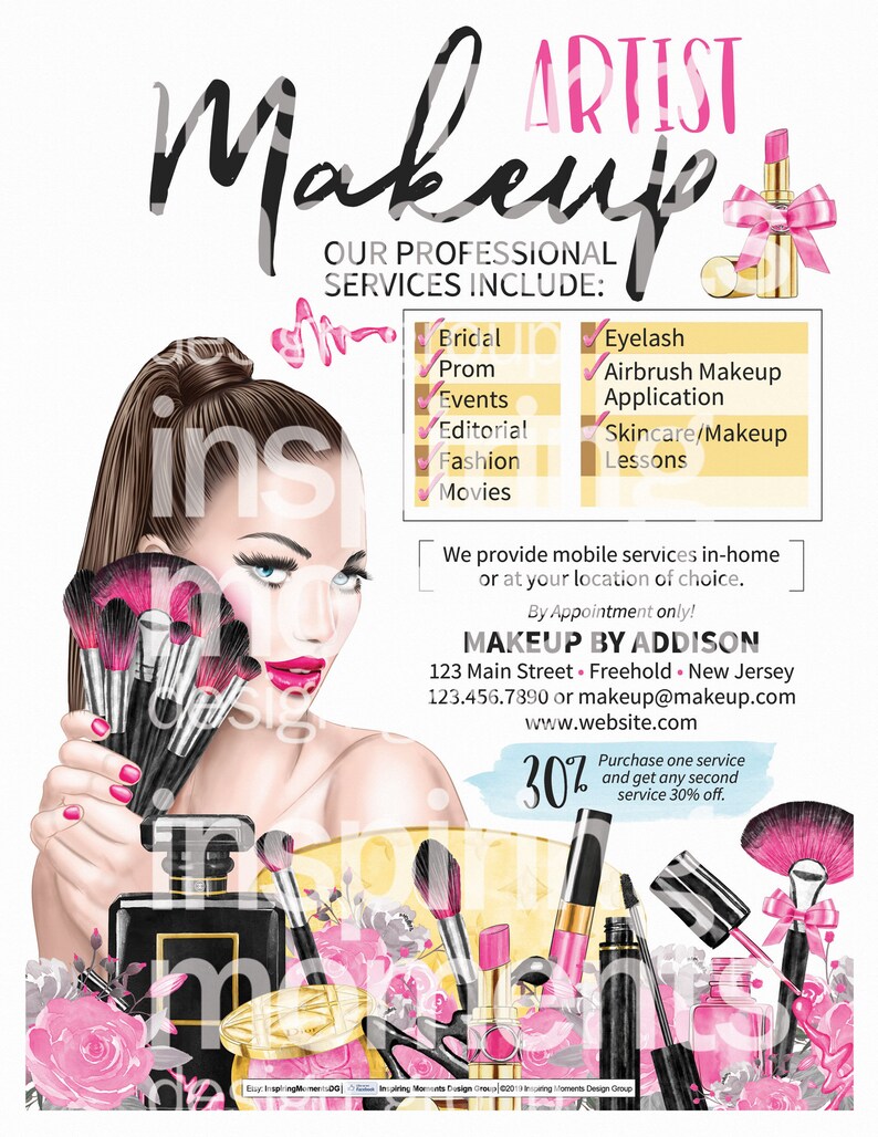 Makeup Artist Event Flyer Printable Beauty Skincare - Etsy