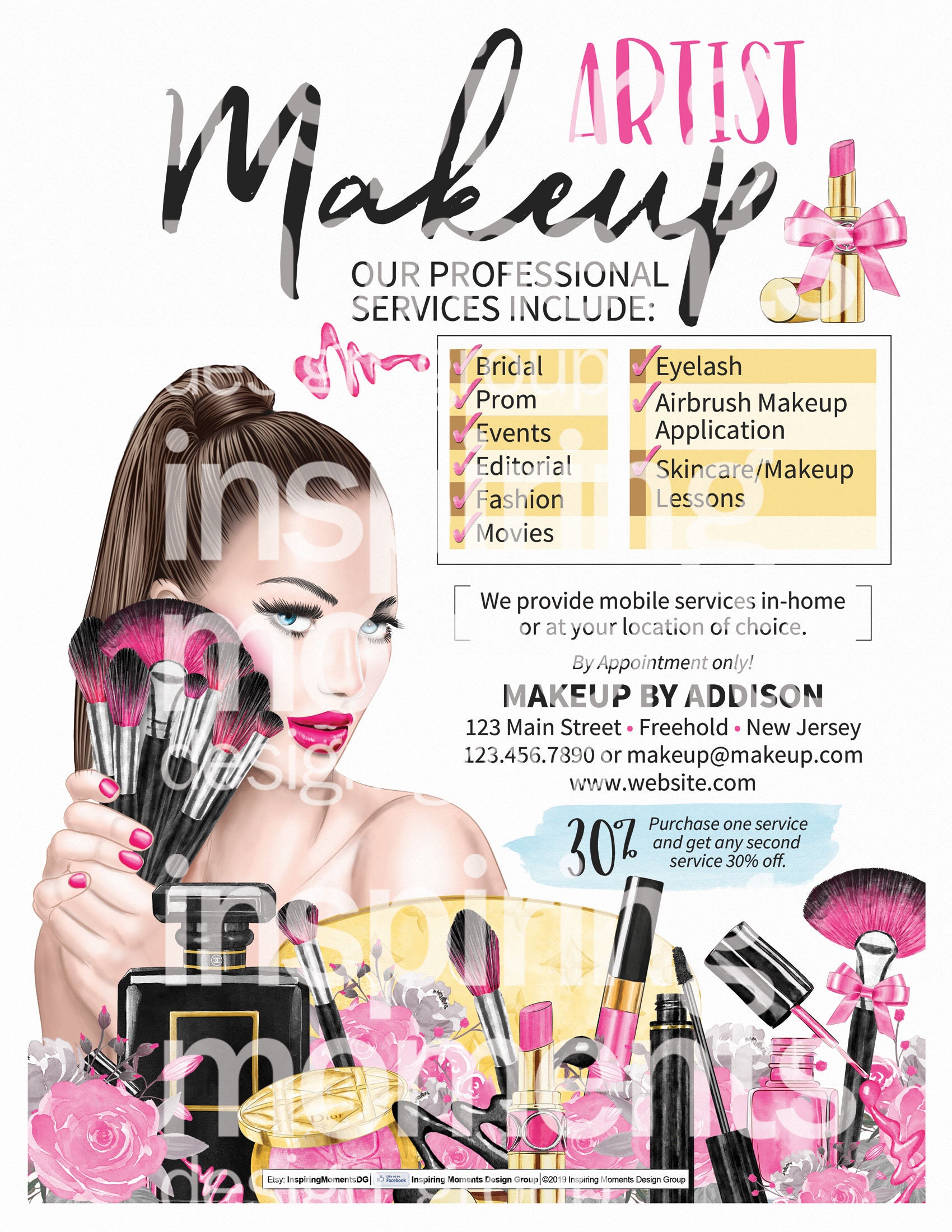 Makeup Artist Event Flyer Printable Beauty Skincare | Etsy