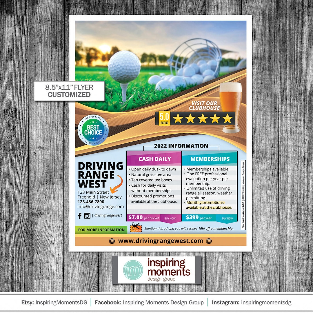 Golf Driving Range Event Flyer Printable, Fundraiser, Charity ...