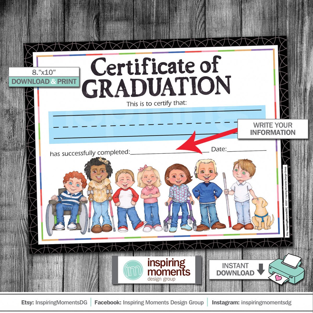 Graduation Certificate | Sign | Personalized | Special Needs | Physical ...