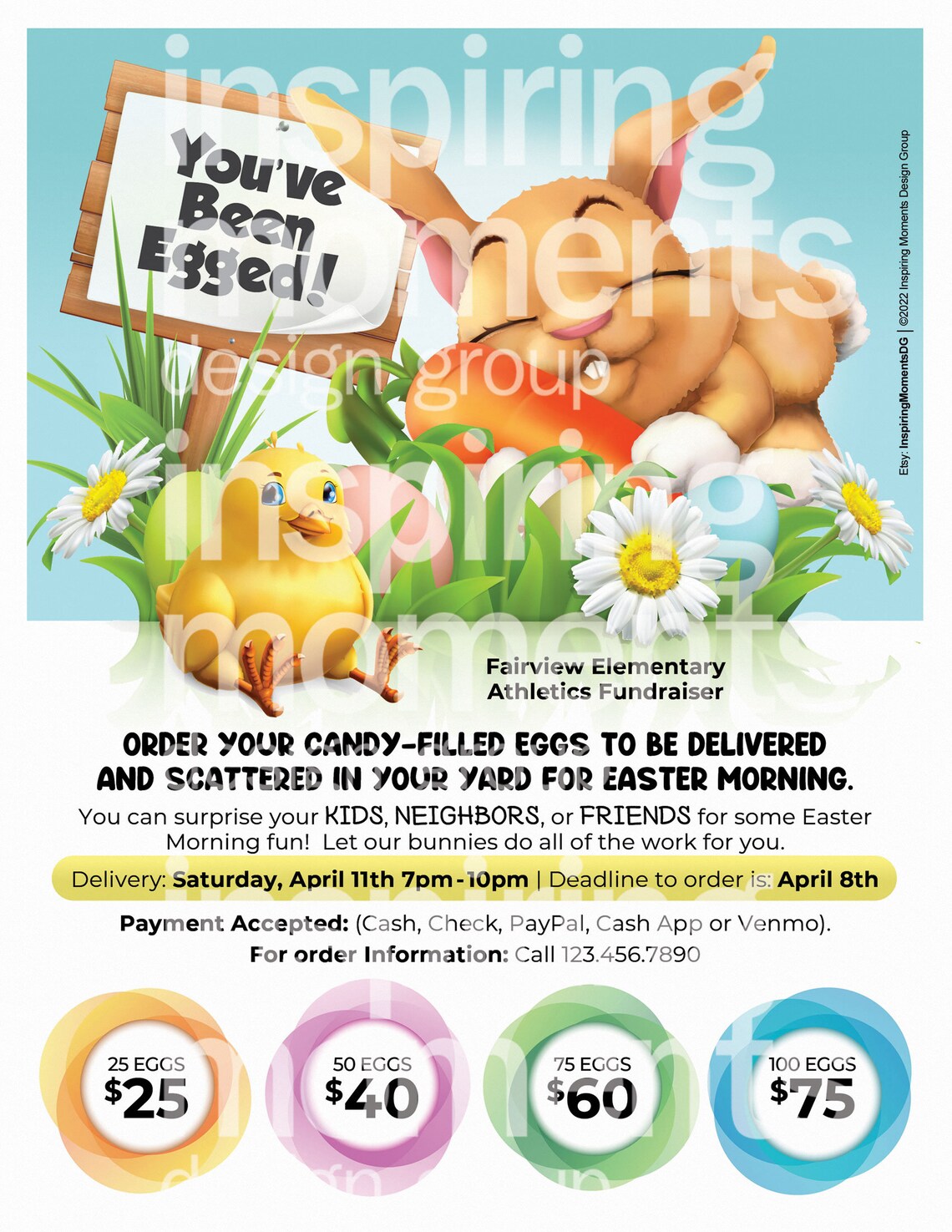 Egg My Yard Event Flyer Printable Fundraiser Business | Etsy