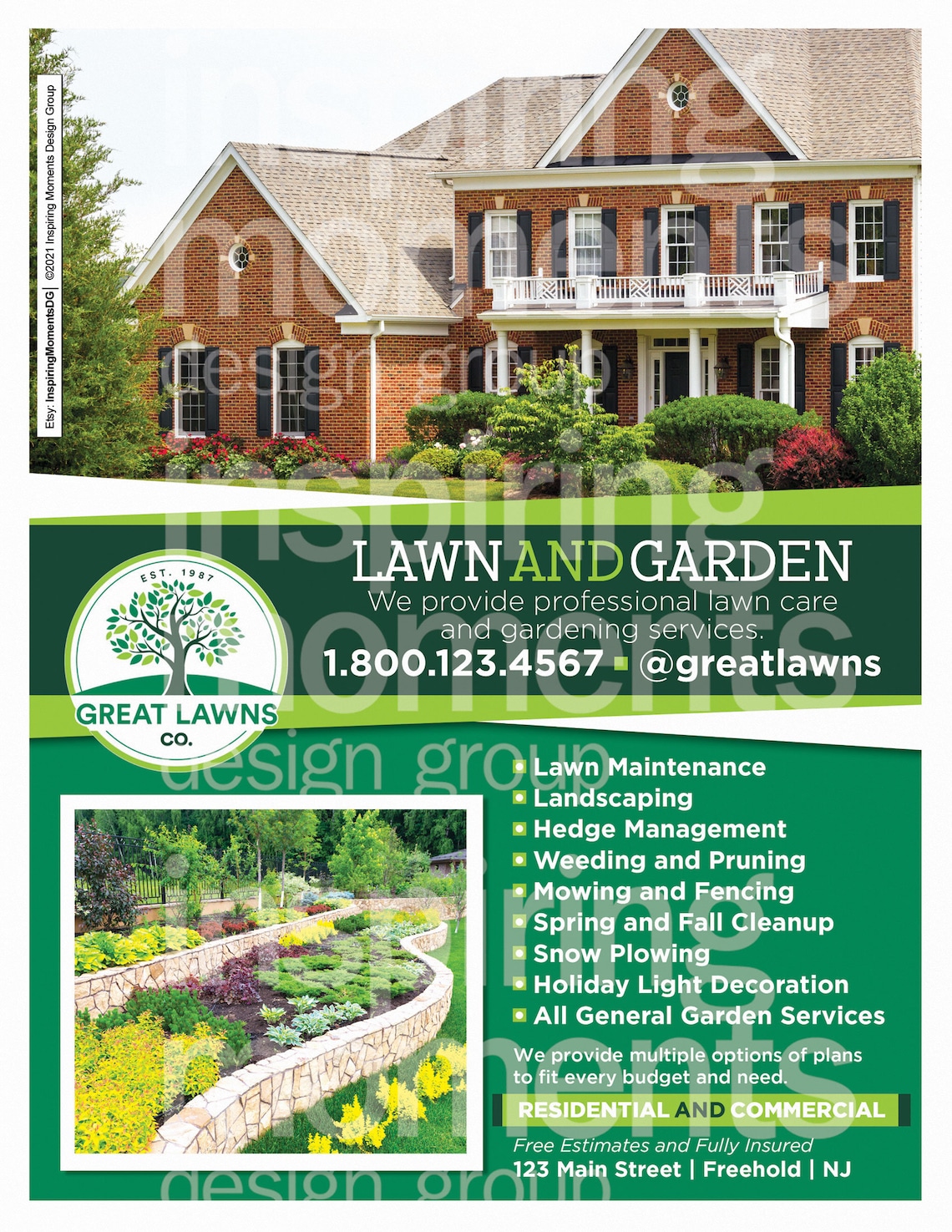 Lawn and Garden Event Flyer Printable Landscaping Lawn Care - Etsy