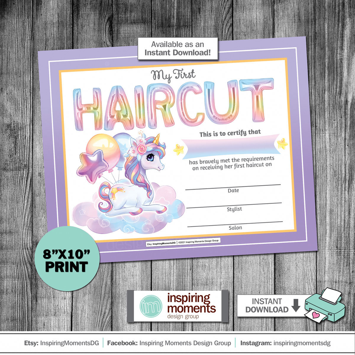 My First Haircut Certificate Template