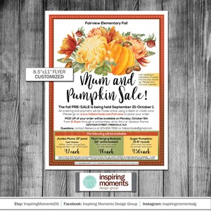 Plant Sale Event Flyer Printable, Fall, Mums Pumpkins Fundraiser ...