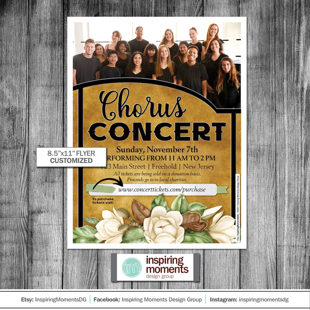 Church Choir Fundraiser Flyer Printable Chorus Religious Praise Concert ...