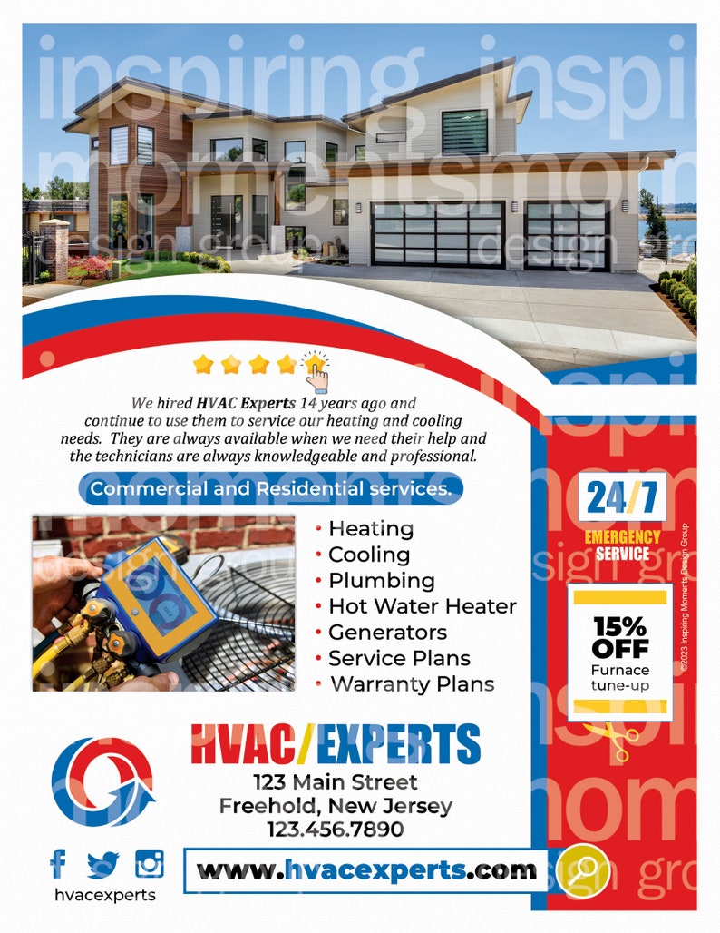 HVAC Service Flyer: Custom Printable Business Marketing (digital ...