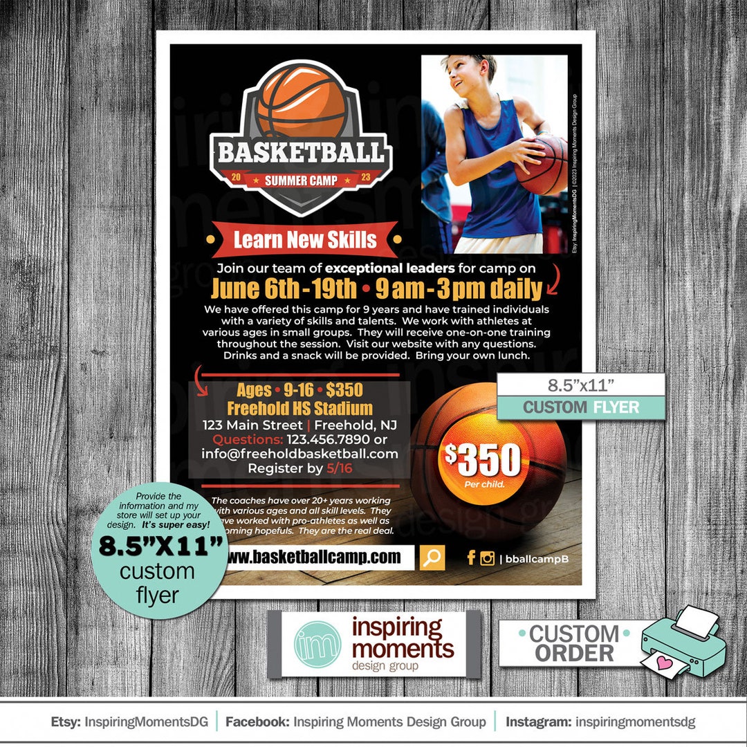 Basketball Camp Event Flyer Printable, Youth Sports, High School ...