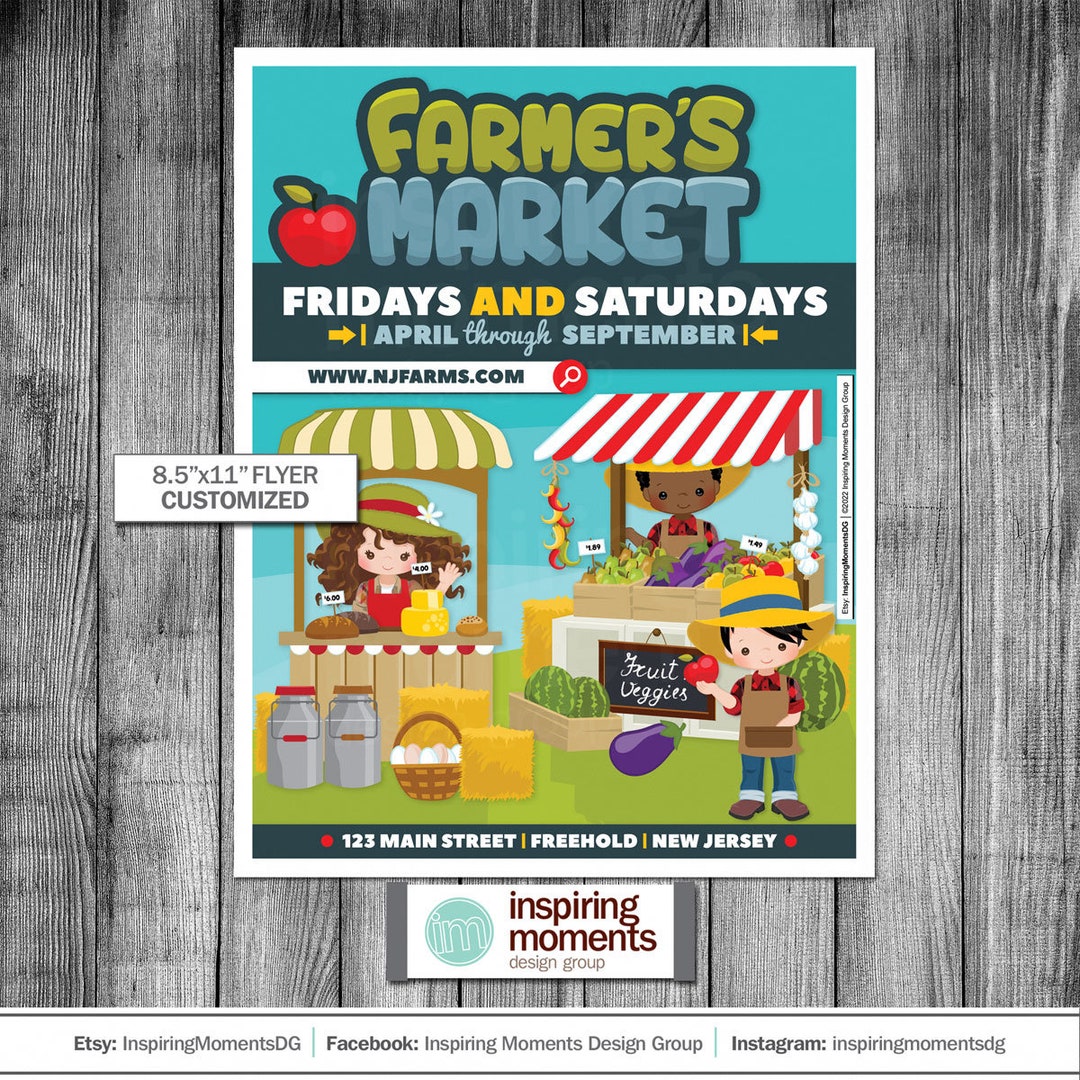 Farmers Market Event Flyer Printable, Produce Stand, Vegetables, Fruits ...