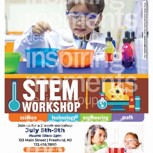 Stem Workshop Event Flyer Printable, Stem Lab, Science, Technology ...