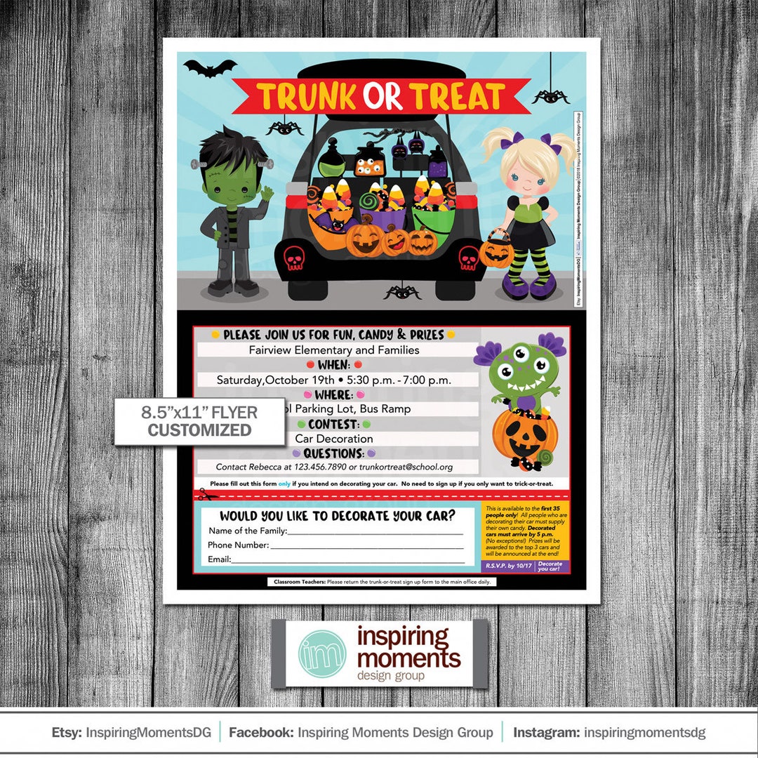 Trunk or Treat Event Flyer Printable | Halloween | PTA | PTN | School ...