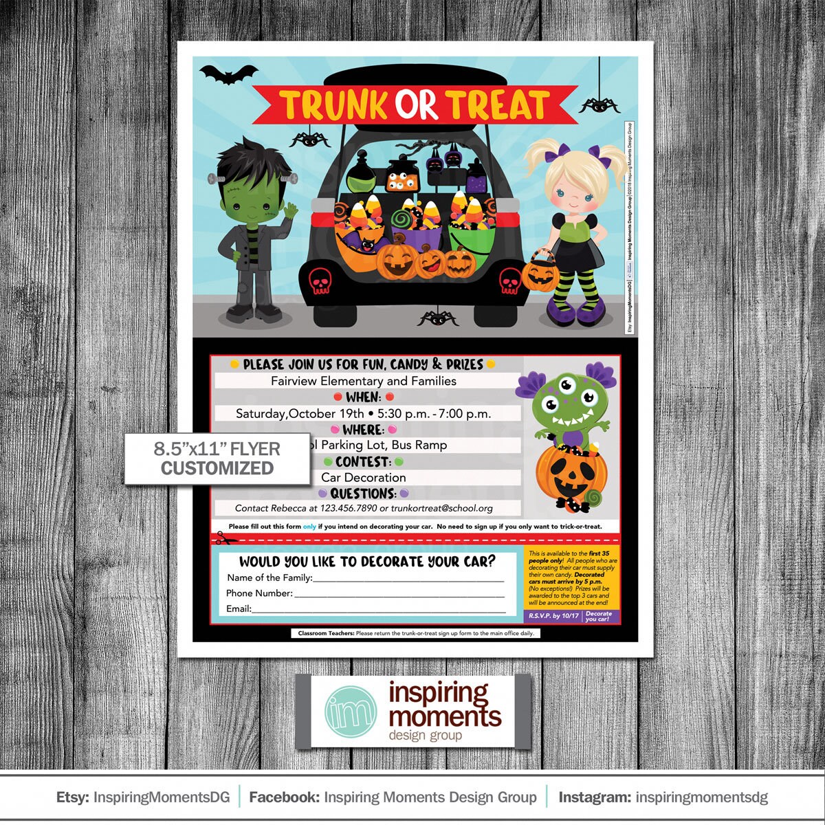 Trunk or Treat Event Flyer Printable Halloween PTA PTN | Etsy