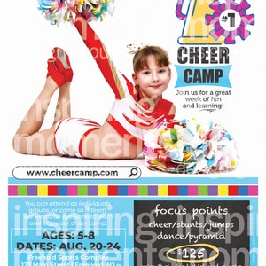 Cheer Camp Flyer Printable: Customized School Sports Fundraiser (8.5 ...