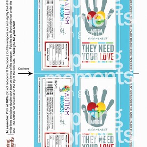 Autism Love Candy Bar Wrap | Thank You | Fundraiser | Race | Autism ...