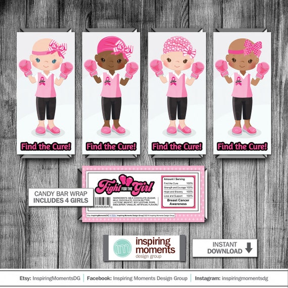 Breast Cancer Candy Bar Wrap Breast Cancer Awareness Find | Etsy