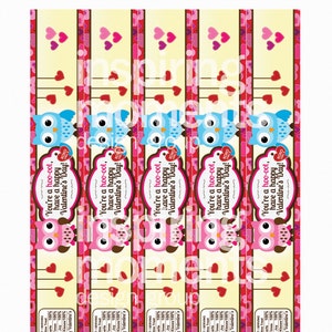 PRINTABLE, Valentine Owl Water Bottle Label, Owl Label, Printable Water ...