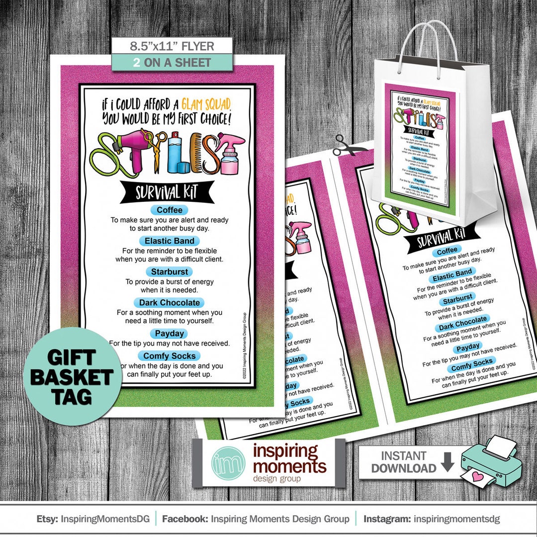 Hair Stylist Survival Kit Flyer Printable: Salon Gift (instant Download ...