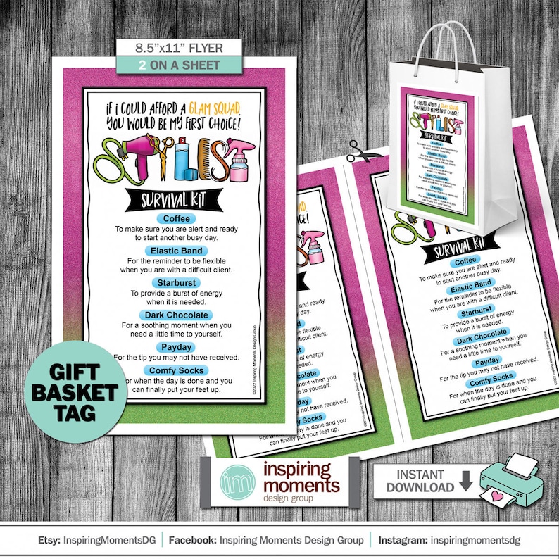 Hair Stylist Survival Kit Flyer Printable Hairdressers - Etsy