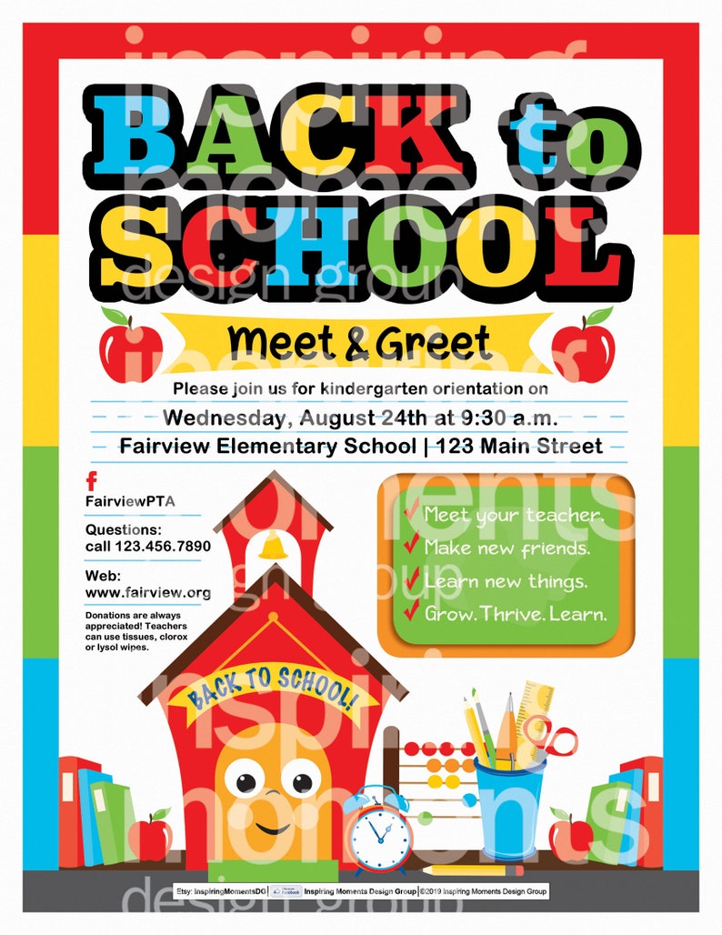 Back to School Meet and Greet Event Flyer Printable New - Etsy
