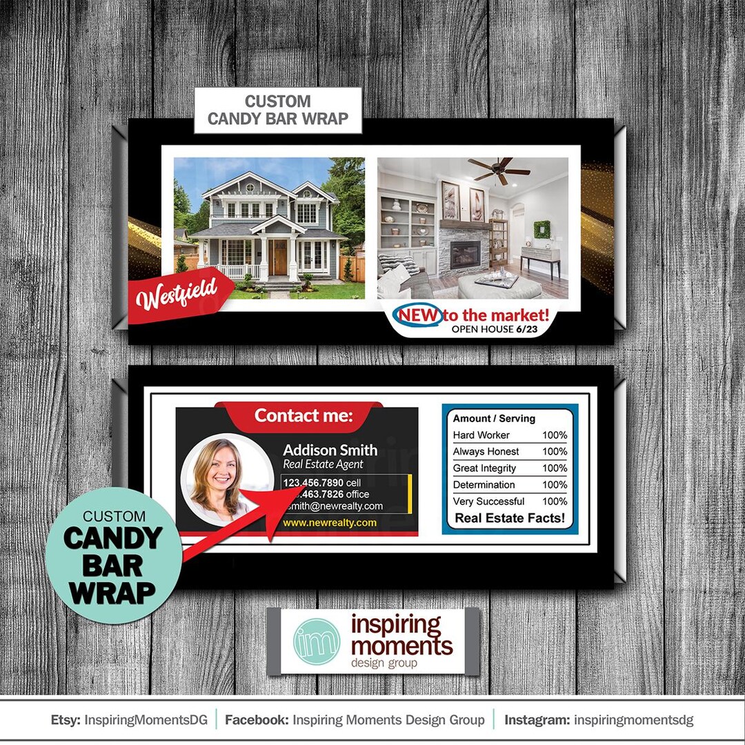 Personalized Realtor Candy Bar Wrapper: New Home Marketing (PDF ...