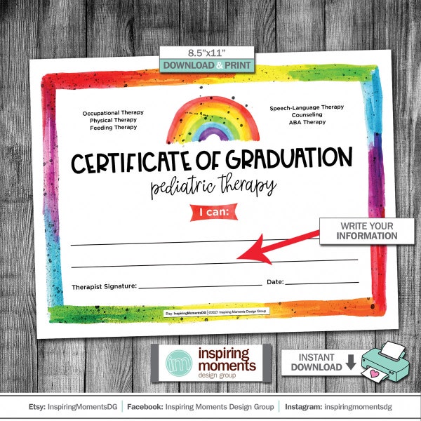 Therapy Graduation Certificate - Etsy