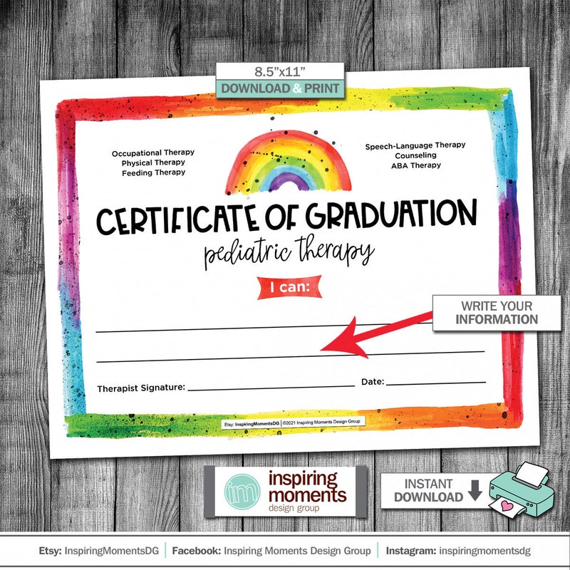 Physical Therapy Graduation Certificate - Etsy