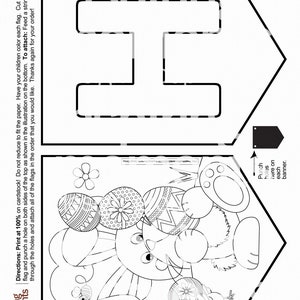 Easter Coloring Banner, Easter Bunny, Happy Easter, Egg Hunt, Kids ...