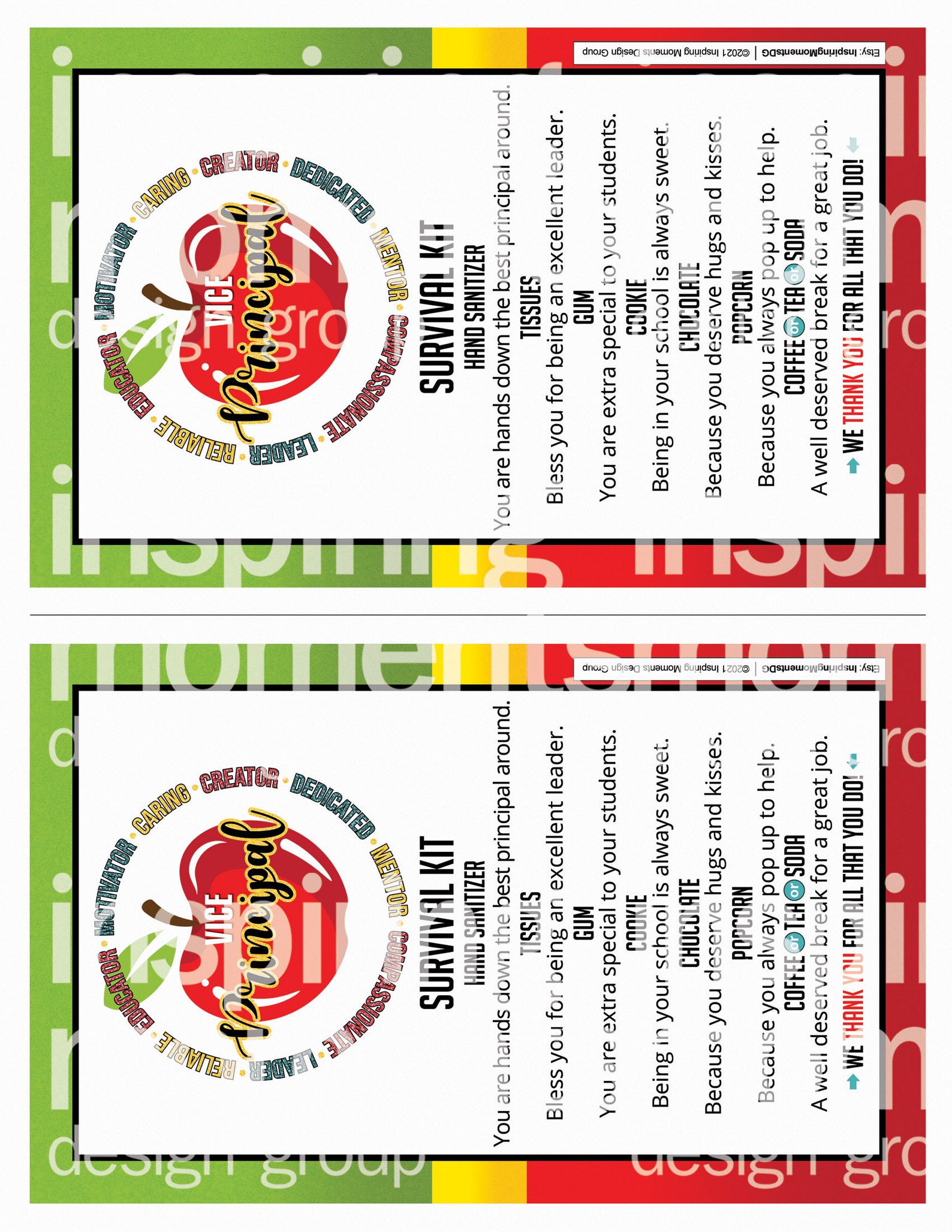 Principal Survival Kit Flyer Printable Teachers Appreciation - Etsy