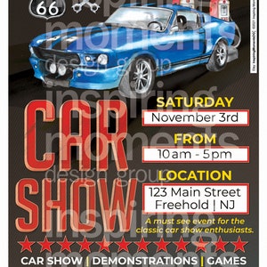 Car Show Flyer Printable, Classic Car Show, Automobile, Auto, Classics ...
