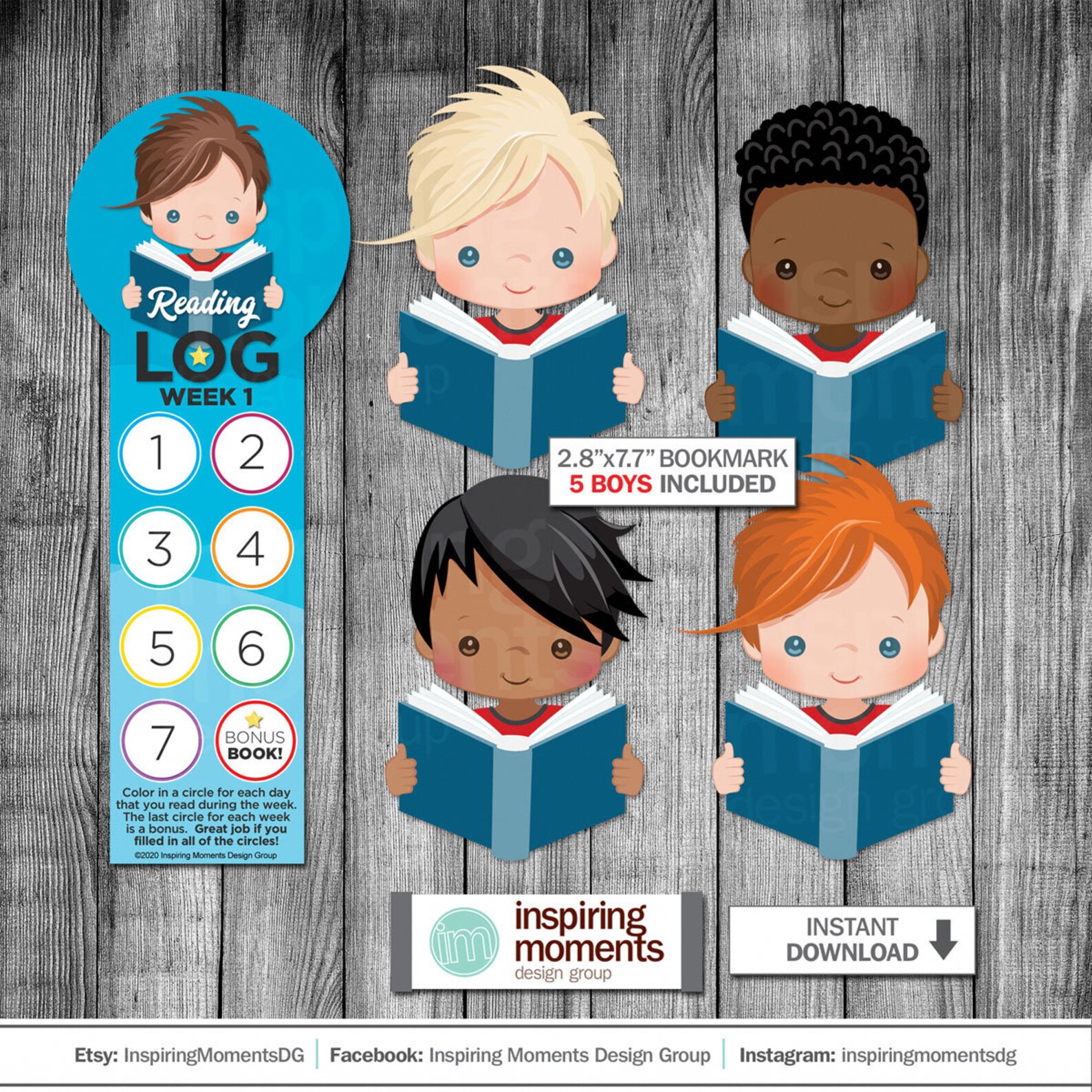 Printable Bookmarks Reading Log Bookmarks DIY Weekly and | Etsy