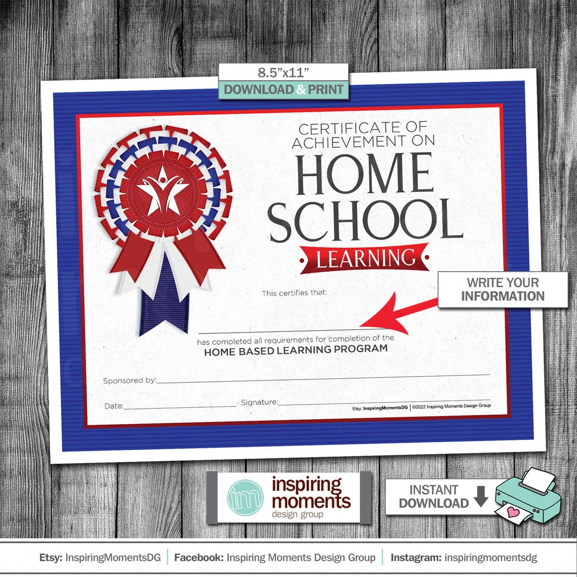 Home School Graduation Certificate Education Sign Home - Etsy