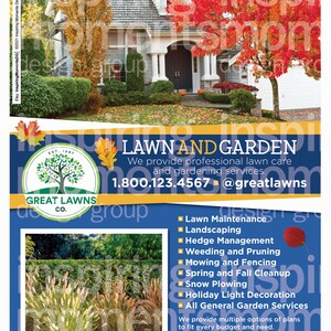 Fall Landscaping Flyer: Customized Small Business Marketing (8.5x11 ...