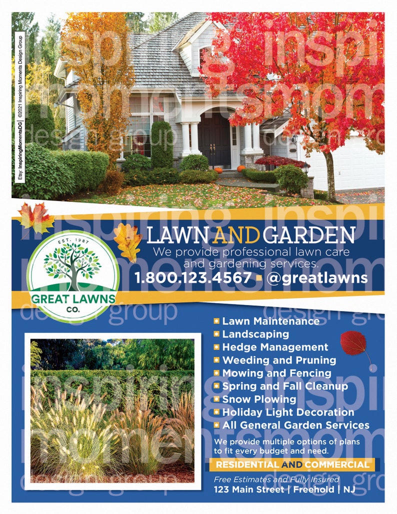 Fall Landscaping Flyer: Customized Small Business Marketing (8.5x11 ...