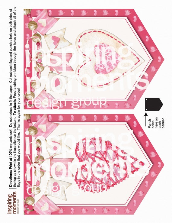 Printable Love bunting Printable Valentine wall decor Love Banner ...