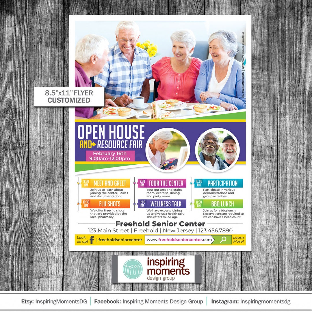Senior Center Event Flyer Printable, Retired Adults, Activities Crafts ...