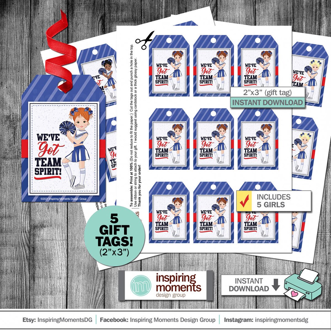 Cheerleading Gift Tag, Cheer Birthday Party, Cheerleader, Cheer ...