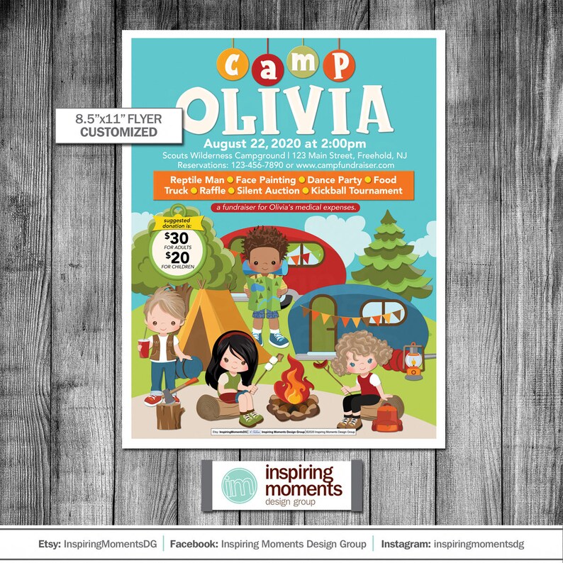 Summer Camp Flyer Printable Recreation Summer Activities | Etsy