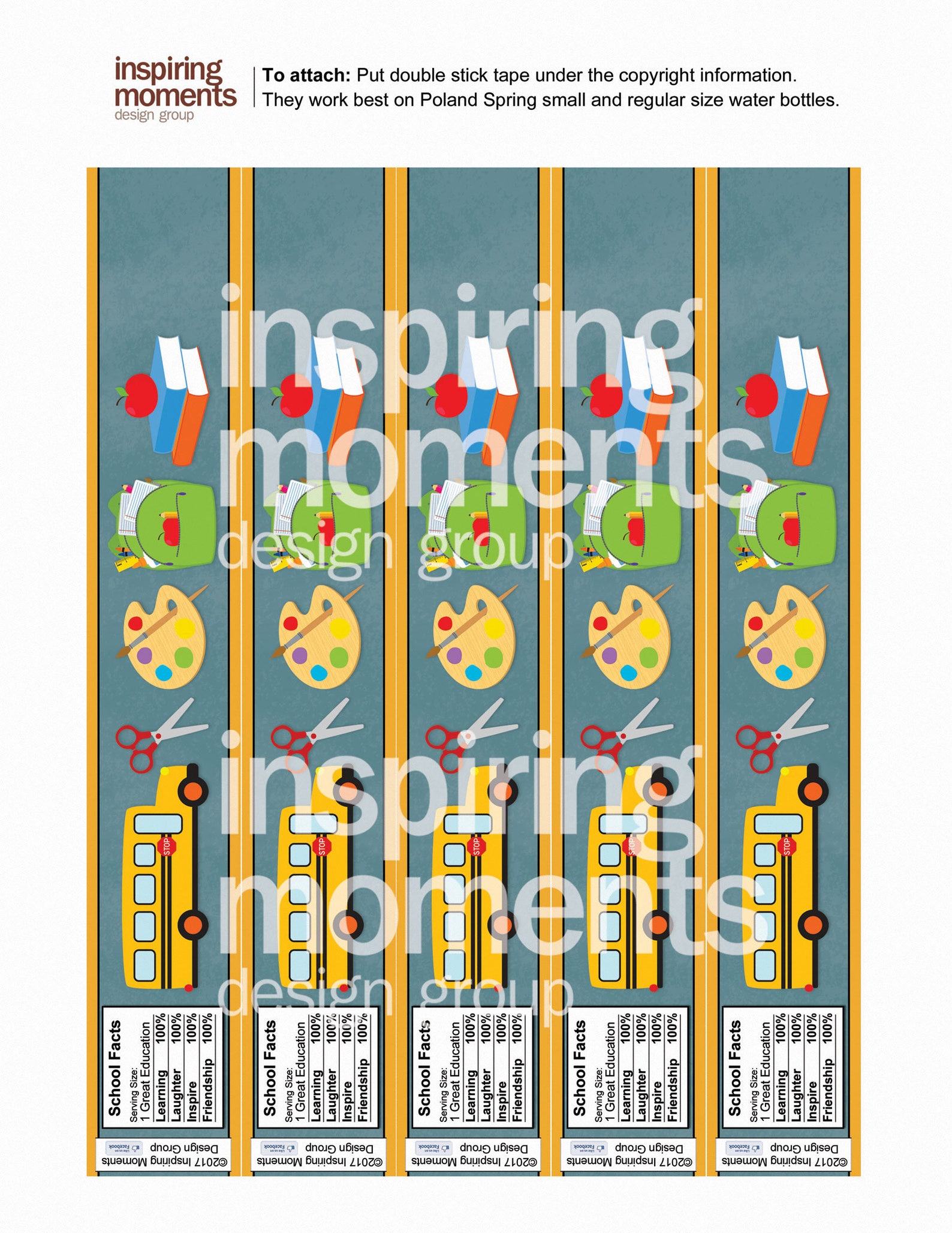 School Water Bottle Label Printable Water Bottle Wrap End of the Year ...