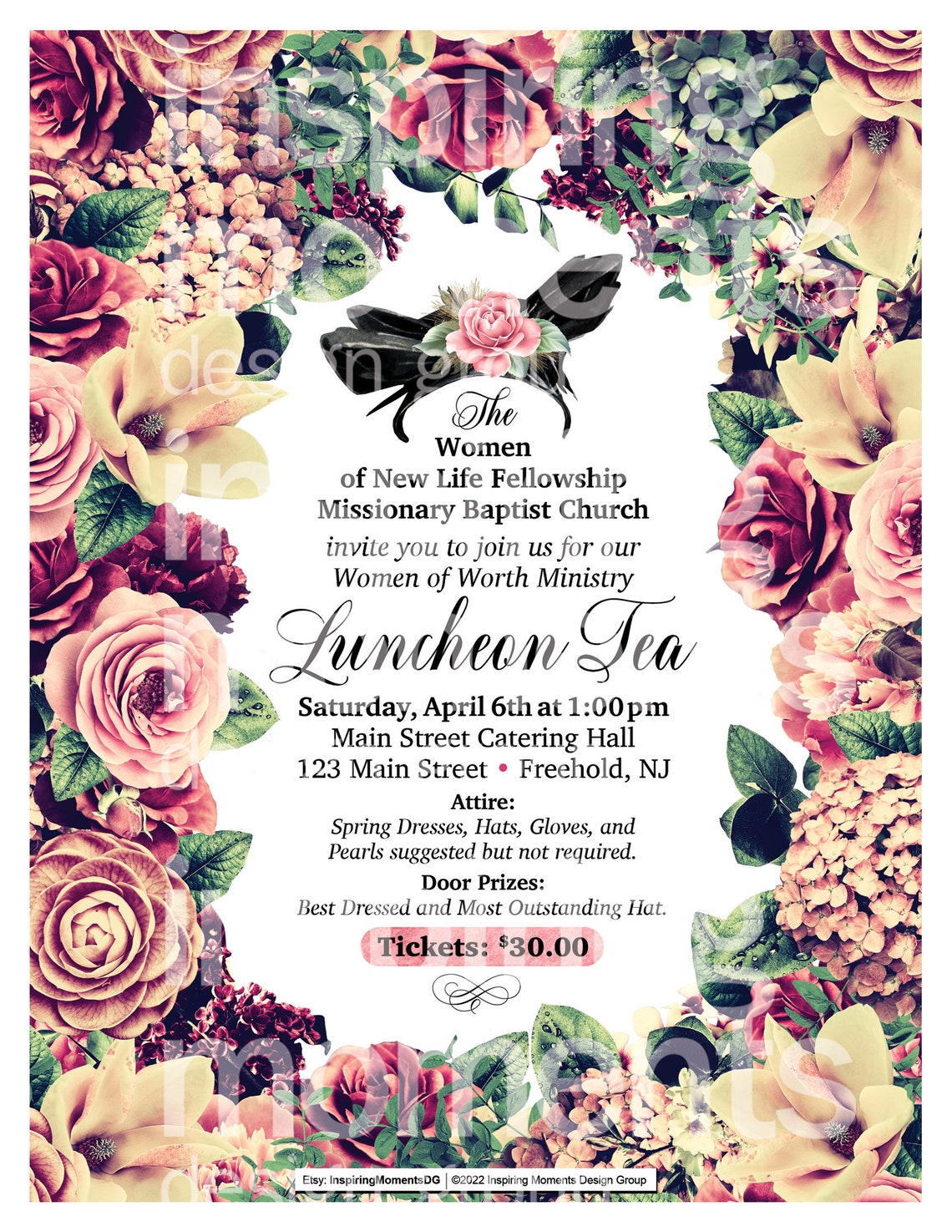 Ladies Tea Event Flyer Printable Luncheon Tea Mothers Day - Etsy
