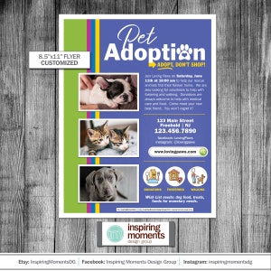 Pet Adoption Flyer Printable, Dog Adoptions, Cat Adoptions, Small ...