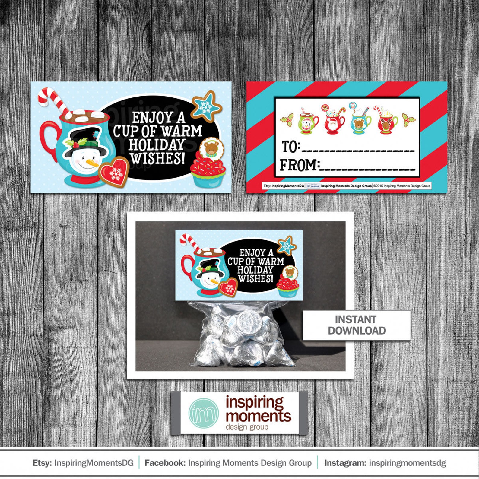 Hot Cocoa Bag Tag Topper Treat Bag Topper Goodie Bag | Etsy