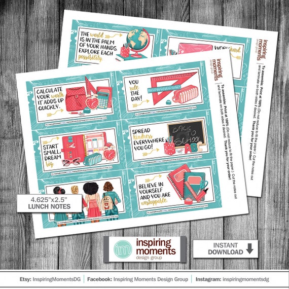 INSTANT DOWNLOAD Printable Kids Lunch Tags Girls | Etsy