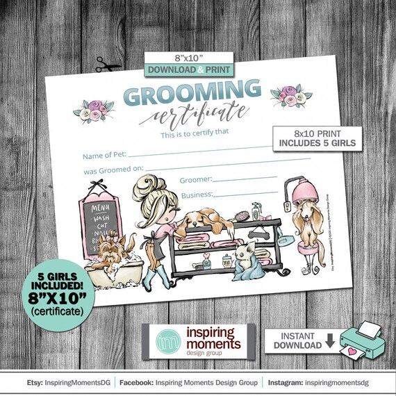 Dog Grooming First Haircut Certificate Groomer Pet Shop - Etsy