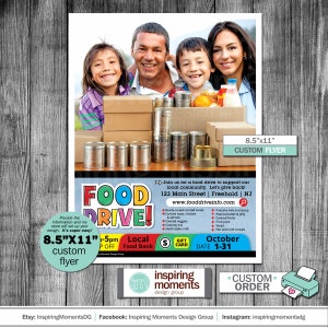 Food Donation Event Flyer Printable, Local Food Drive, Food Bank, Non ...