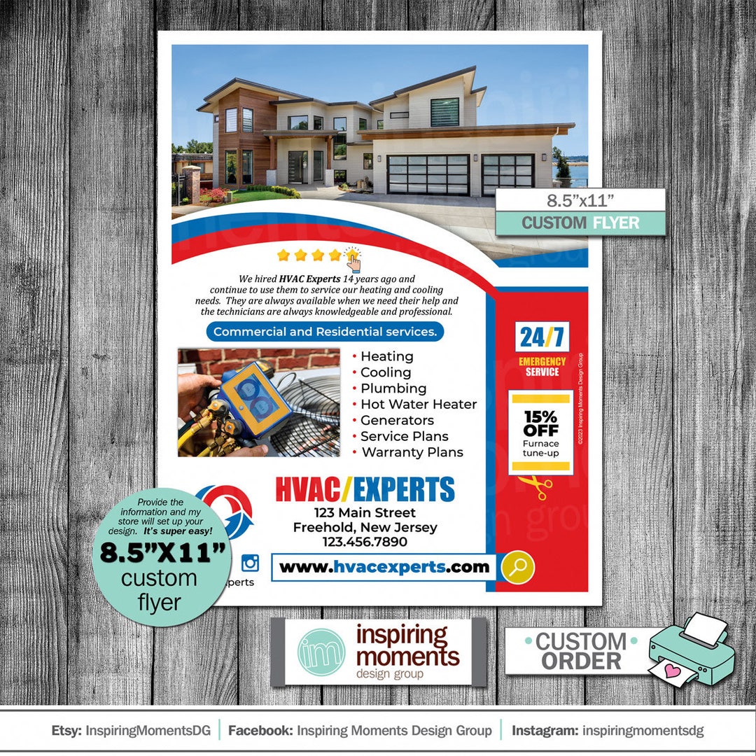 HVAC Service Flyer: Custom Printable Business Marketing (digital ...