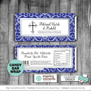 Church Anniversary Candy Bar Wrapper, First Holy Communion, Baptism ...