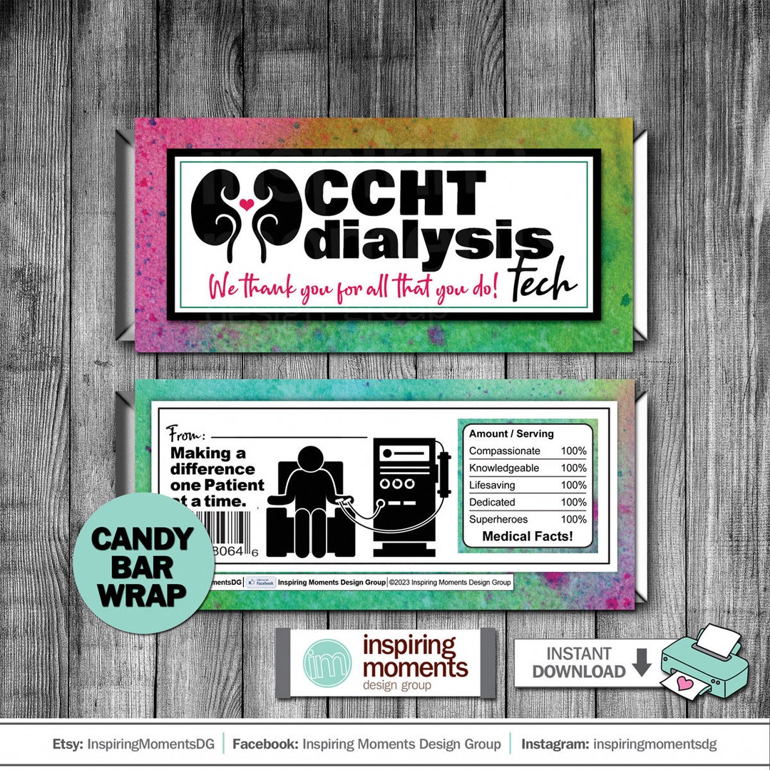 Dialysis Tech Thank You Candy Bar Wrap, CCHT Nurses, Hospital Nurse ...
